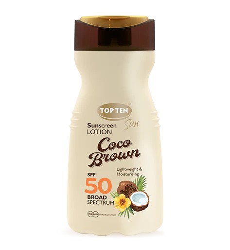 TOP TEN Coco Brown Sunscreen Lotion SPF50