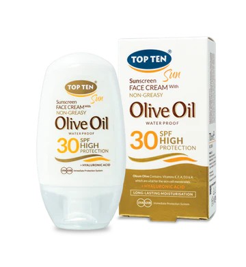 TOP TEN OLIVE OIL Sunscreen NON-GREASY Face Cream for Oily Skin SPF 30