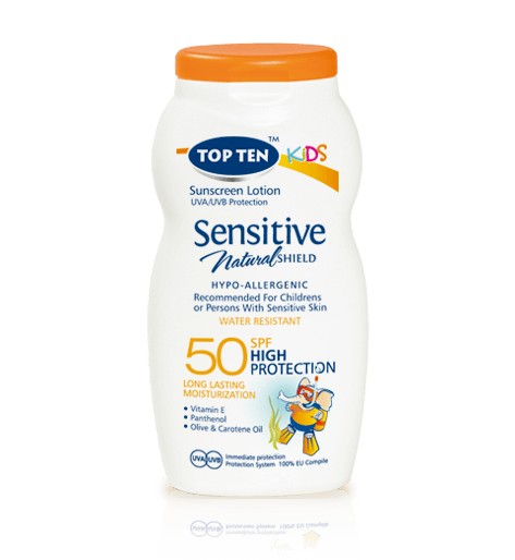 TOP TEN KIDS SENSITIVE Sunscreen Lotion SPF50