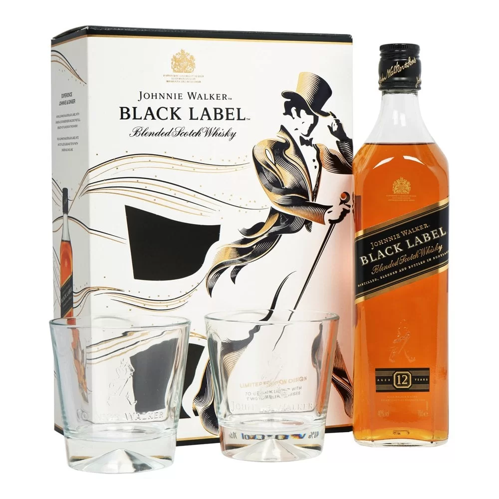Johnnie Walker Black Label + 2 čaše 0.7