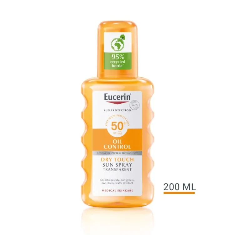Eucerin Oil Control Dry Touch sprej za zaštitu osetljive kože od sunca SPF 50+