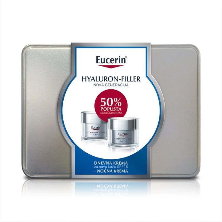 Eucerin set Hyaluron-Filler dnevna krema za suvu kožu 50ml + noćna krema 50ml