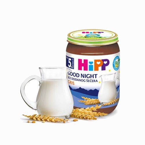 Hipp mlečna kašica za laku noć - pšenični griz 190g