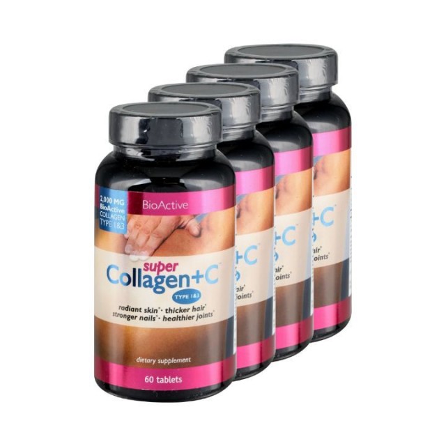 SUPER COLLAGEN + VITAMIN C tablete, 60kom, PAKET 4 KUTIJE