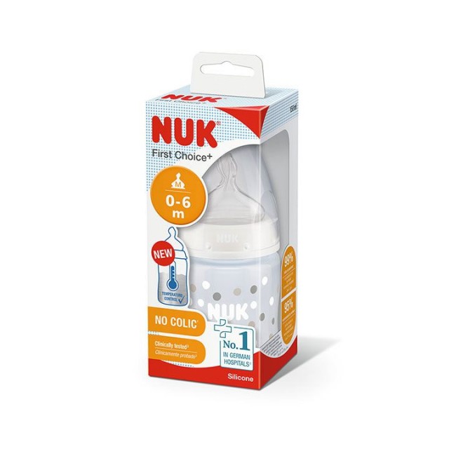 NUK FC plastična flašica sa indikatorom temperature 0-6m, 150ml