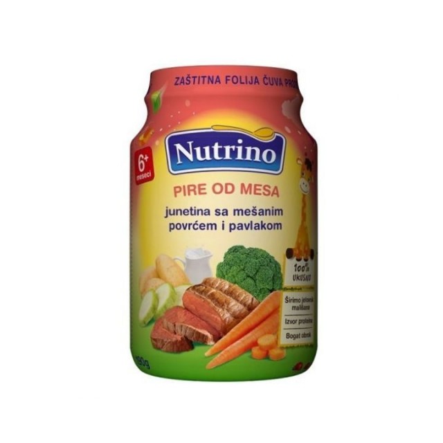 NUTRINO JUNETINA SA MEŠANIM POVRĆEM I PAVLAKOM pire, 190g