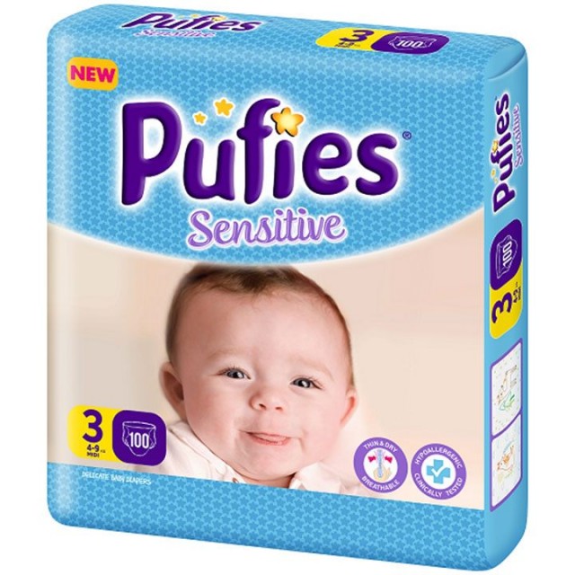 PUFIES SENSITIVE 3 pelene, 1kom