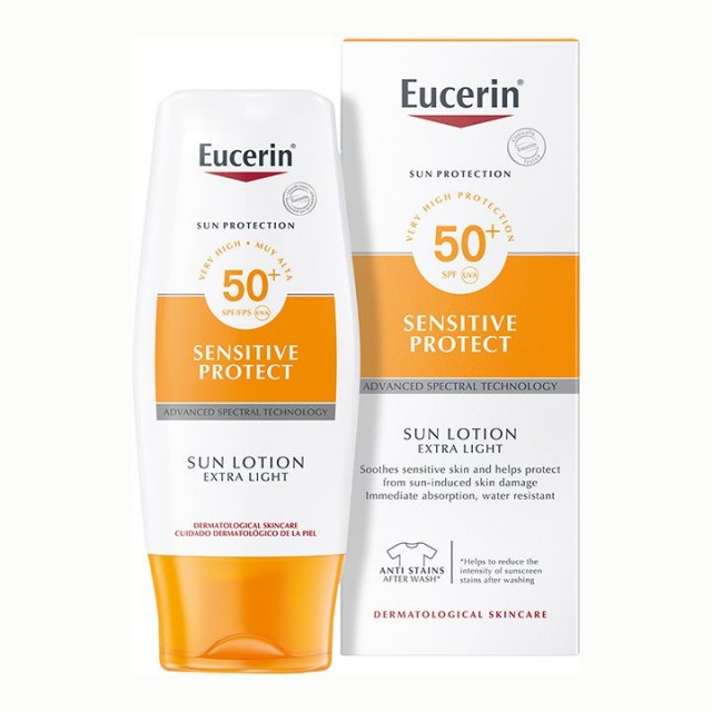 EUCERIN SUN SENSITIVE SPF50+ ekstra lagani losion, 150ml