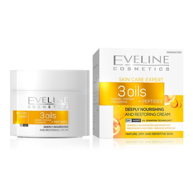 EVELINE 3 OILS + PEPTIDES krema, 50ml