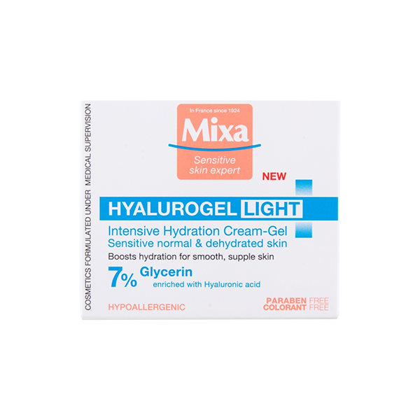 Mixa Hyalurogel Light intenzivna hidratacija, osetljiva normalna i dehidrirana koža 50 ml