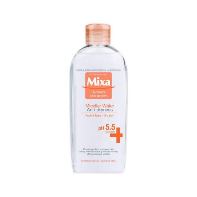 MIXA FACE & EYES micelarna voda za suvu kožu, 400ml