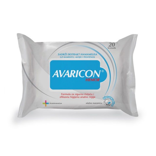 AVARICON HEMOR vlažne maramice, 20kom