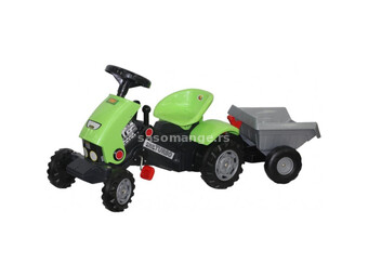 Traktor sa prikolicom na pedale zeleni
