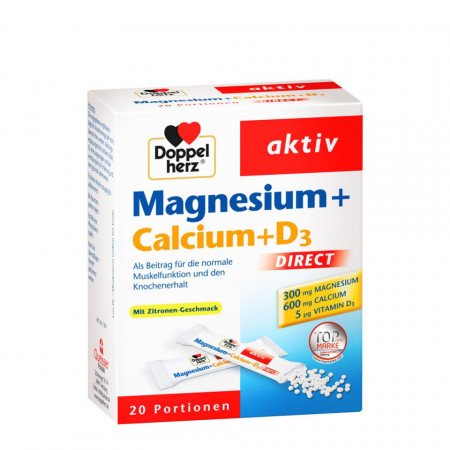 DOPPELHERZ AKTIV MAGNEZIJUM, KALCIJUM I VITAMIN D3 20 KESICA