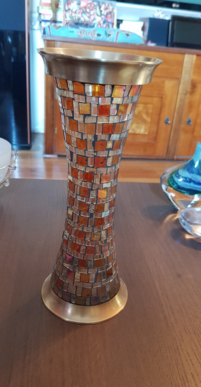 Vintage vaza, mozaik tehnika