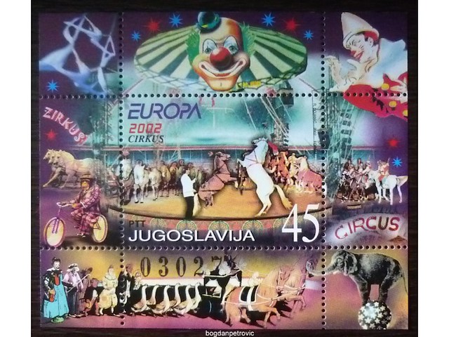 2002.Jugoslavija-Evpora CEPT-Cirkus-spomen blok MNH