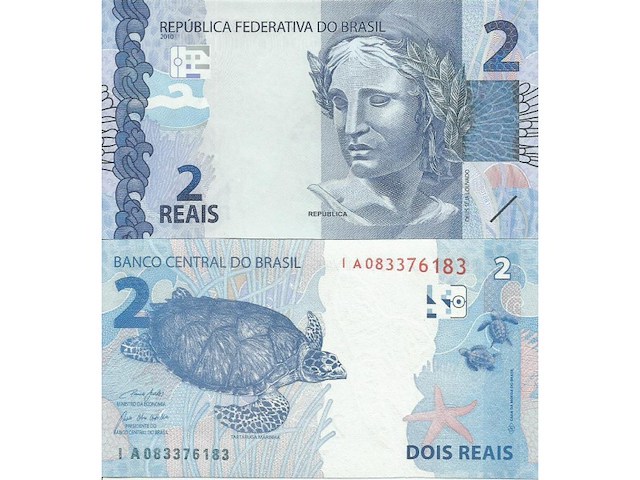 Brazil 2 reais 2010. UNC