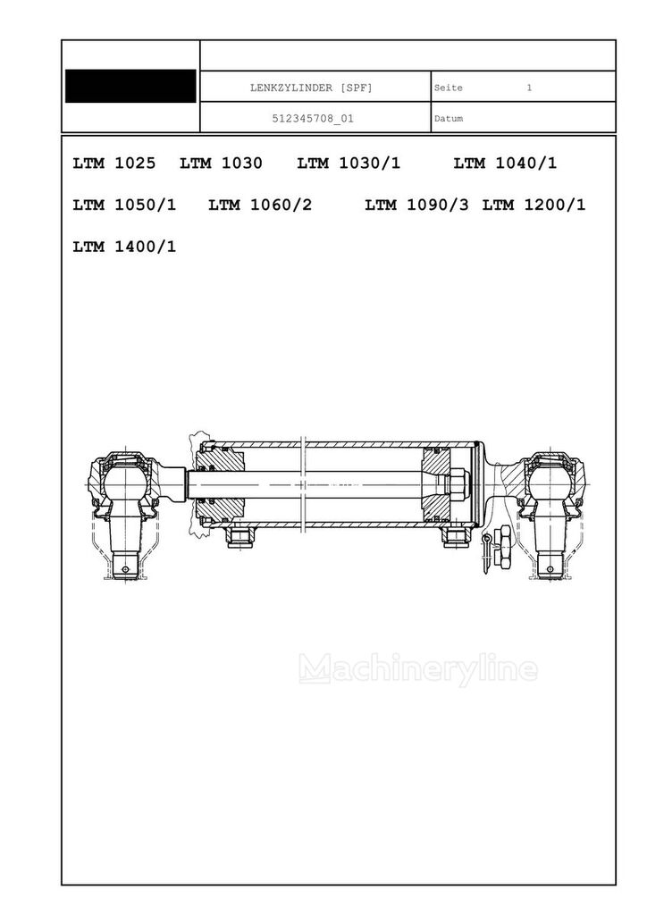 Liebherr 512345708 hidraulični cilindar za Liebherr LTM 1025; LTM 1030; LTM 1040/1 ; LTM 1050/1; LTM 1060/2; LTM 120 autodizalice