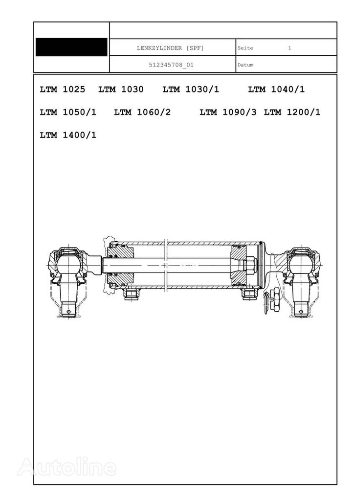 Hidraulični cilindar za Liebherr LTM 1025; LTM 1030; LTM 1040/1 ; LTM 1050/1; LTM 1060/2; LTM 120 autodizalice