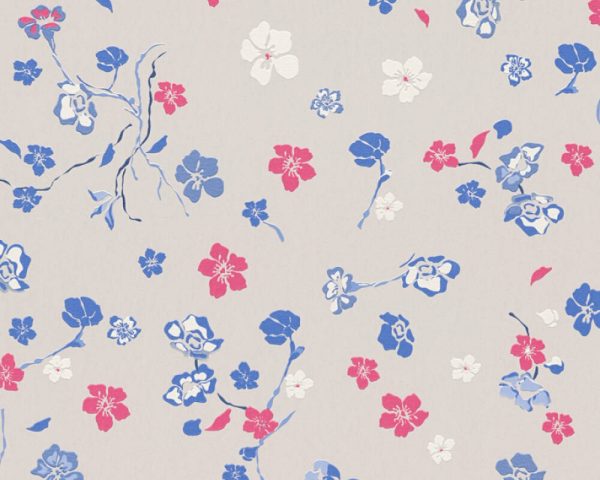 A.S. CRÉATION WALLPAPER «FLORAL, BEIGE, BLUE, RED» 389073