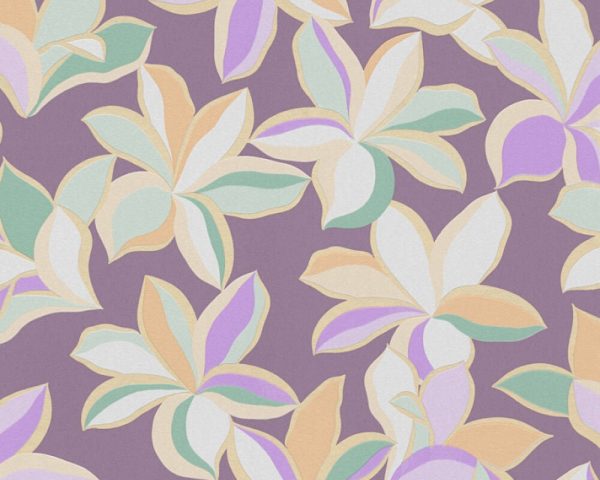 A.S. CRÉATION WALLPAPER «FLORAL, BEIGE, GOLD, GREEN, PURPLE» 389082