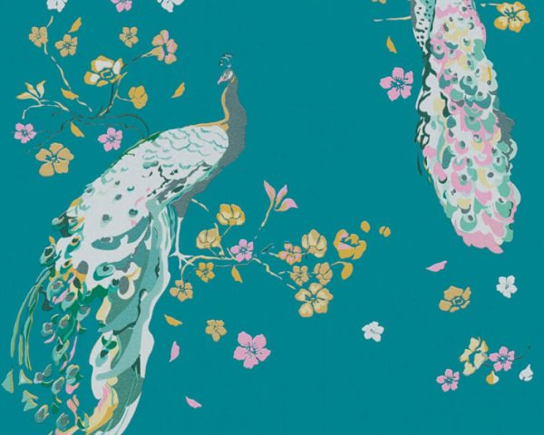 A.S. CRÉATION WALLPAPER «FLORAL, BLUE, GREEN, TURQUOISE, YELLOW» 389062