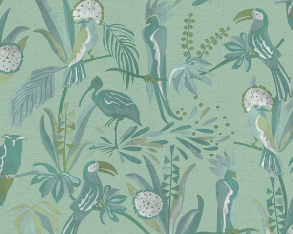 A.S. CRÉATION WALLPAPER «FLORAL, GREEN, WHITE» 388982