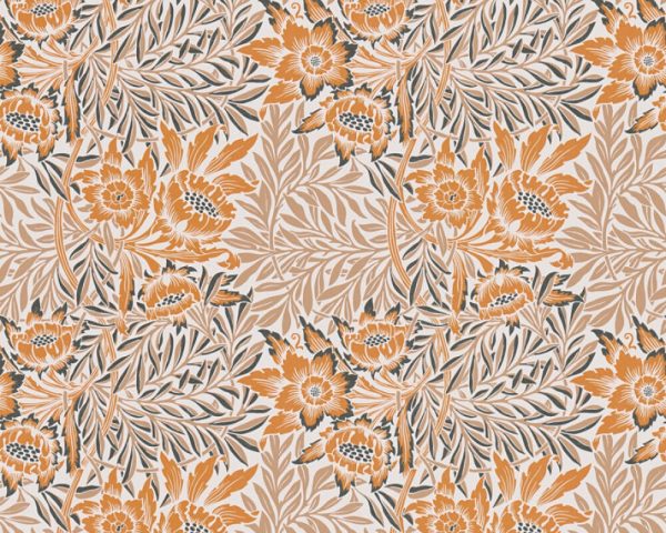 ARCHITECTS PAPER WALLPAPER «BAROQUE, FLORAL, BEIGE, GREY, ORANGE» 390582