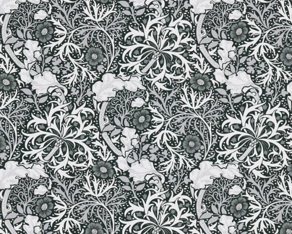 ARCHITECTS PAPER WALLPAPER «BAROQUE, FLORAL, BLACK, GREY, WHITE» 390595