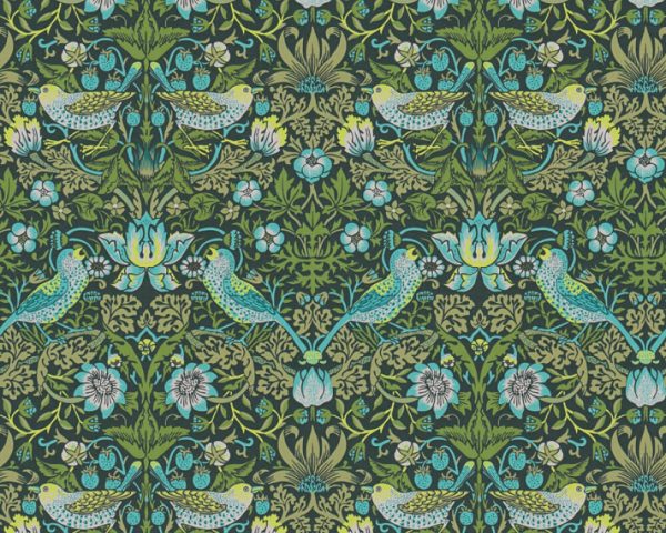 ARCHITECTS PAPER WALLPAPER «BAROQUE, FLORAL, BLUE, GREEN» 390561