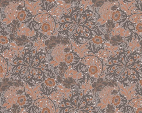 ARCHITECTS PAPER WALLPAPER «BAROQUE, FLORAL, BROWN, ORANGE, RED» 390593