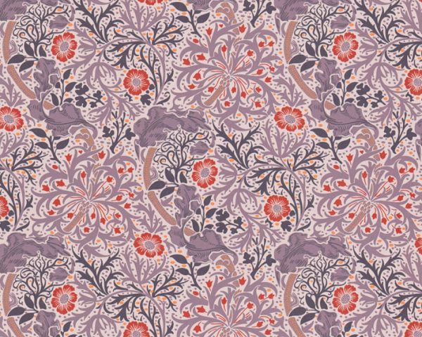 ARCHITECTS PAPER WALLPAPER «BAROQUE, FLORAL, CREAM, PURPLE, RED» 390592