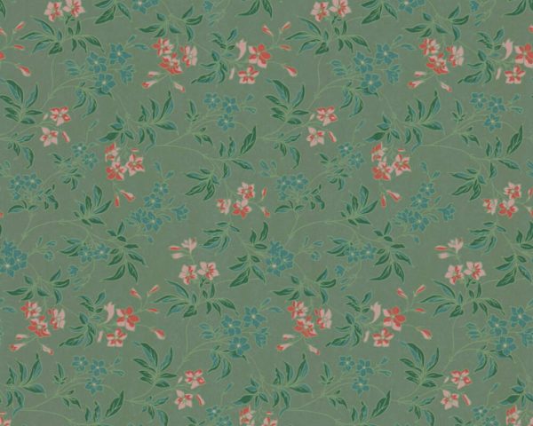 ARCHITECTS PAPER WALLPAPER «COTTAGE, FLORAL, GREEN, ORANGE, PINK» 390631