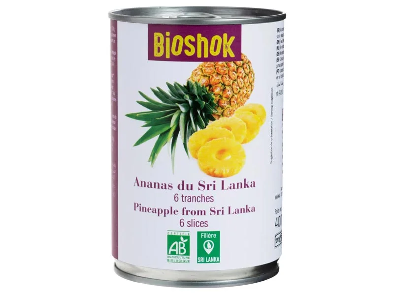 Organski Kuvani Ananas Kriške 400g