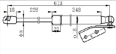 AMORTIZER GEPEK VRATA 5 VRATA (613L-375N) - DESNO