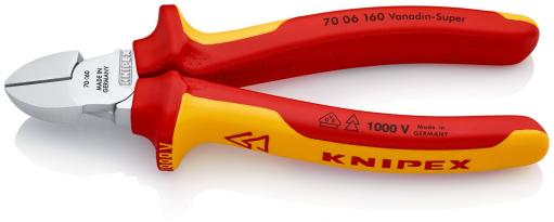 Knipex 70 06 160 Bočne sečice izolovane, VDE, hromirane 160 mm