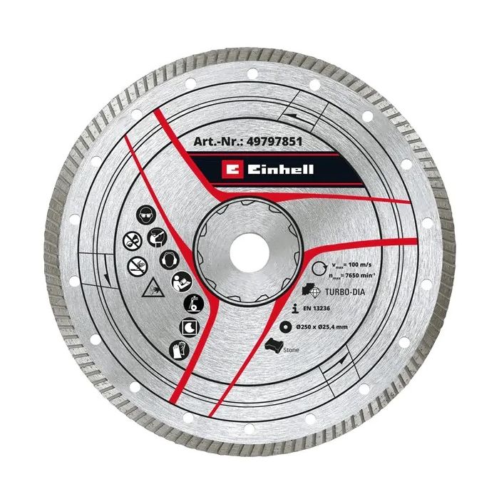 Einhell Dijamantna rezna ploča za kamen 250x25.4 Turbo