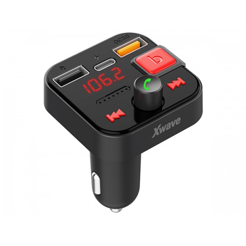 FM transmiter za kola/Bluetooth/A2DP/LCD/USB brzog punjenja QC3.0 TIP-C i USB port 5V/2.4A