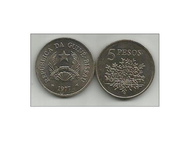 Guinea Bissau 5 pesos 1977. UNC/AUNC