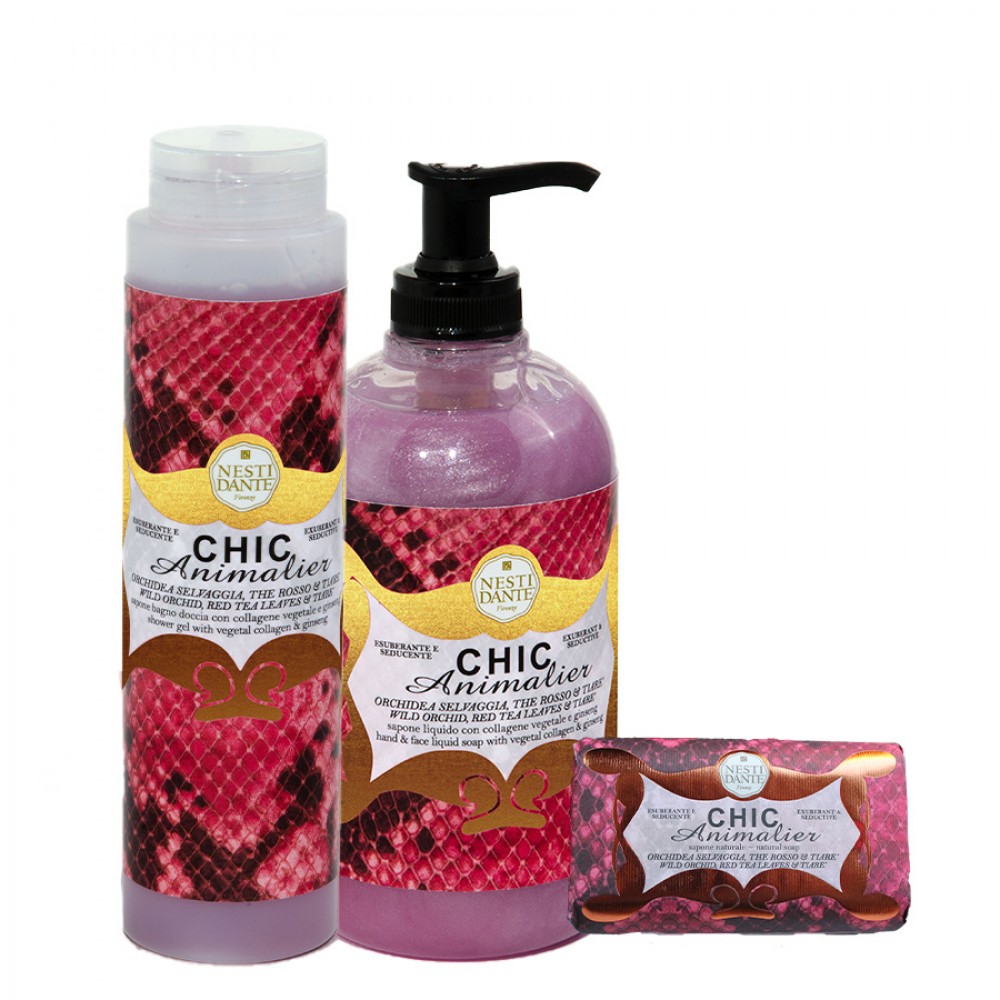 Animalier Crveni Piton Set - Tuš gel 300ml, Tečni sapun 500ml, Sapun 250gr.