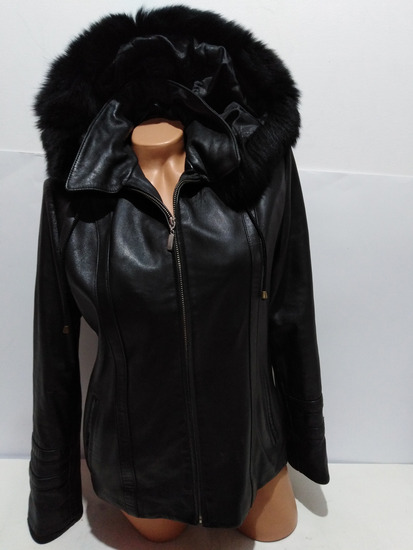 ELDA Leather kožna jakna sa kapuljačom M