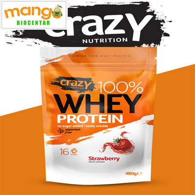 Crazy whey protein jagoda 480g