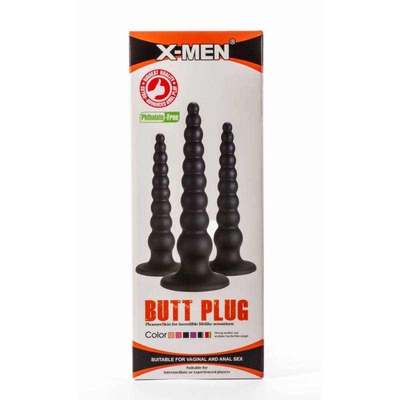 X-Men 7.87" Butt Plug Black S XMEN000205 / 7849