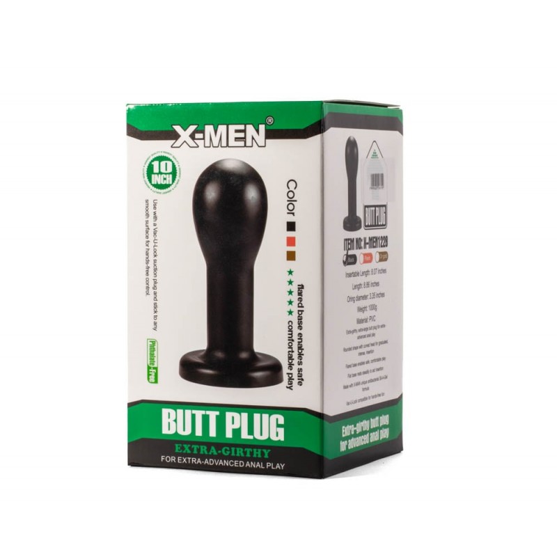 X-Men 8.86" Extra Girthy Butt Plug Black XMEN000158 / 7908