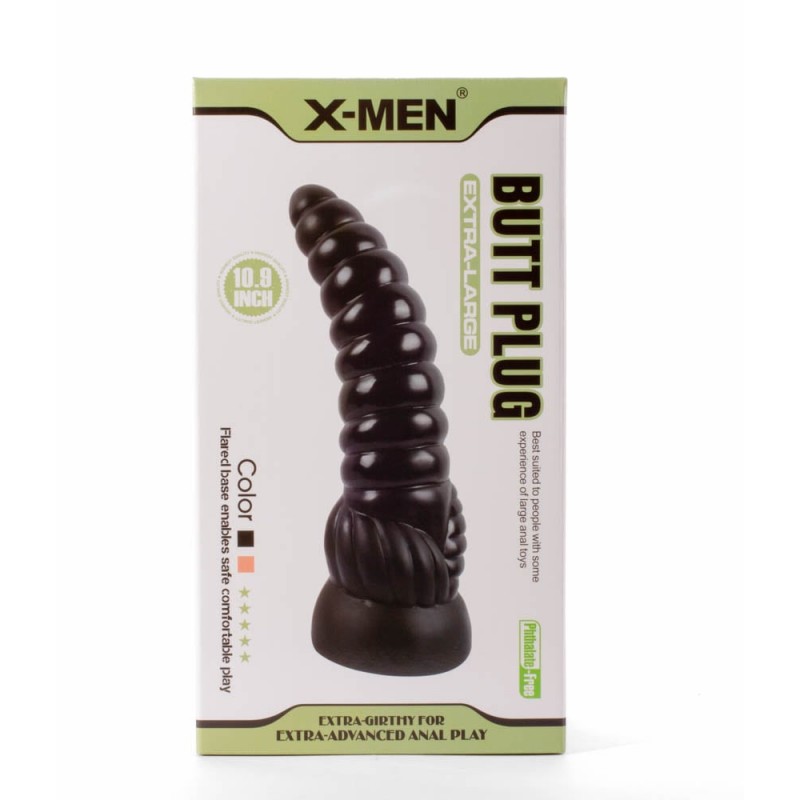X-Men 10.9" Extra Large Butt Plug Black XMEN000176 / 8067