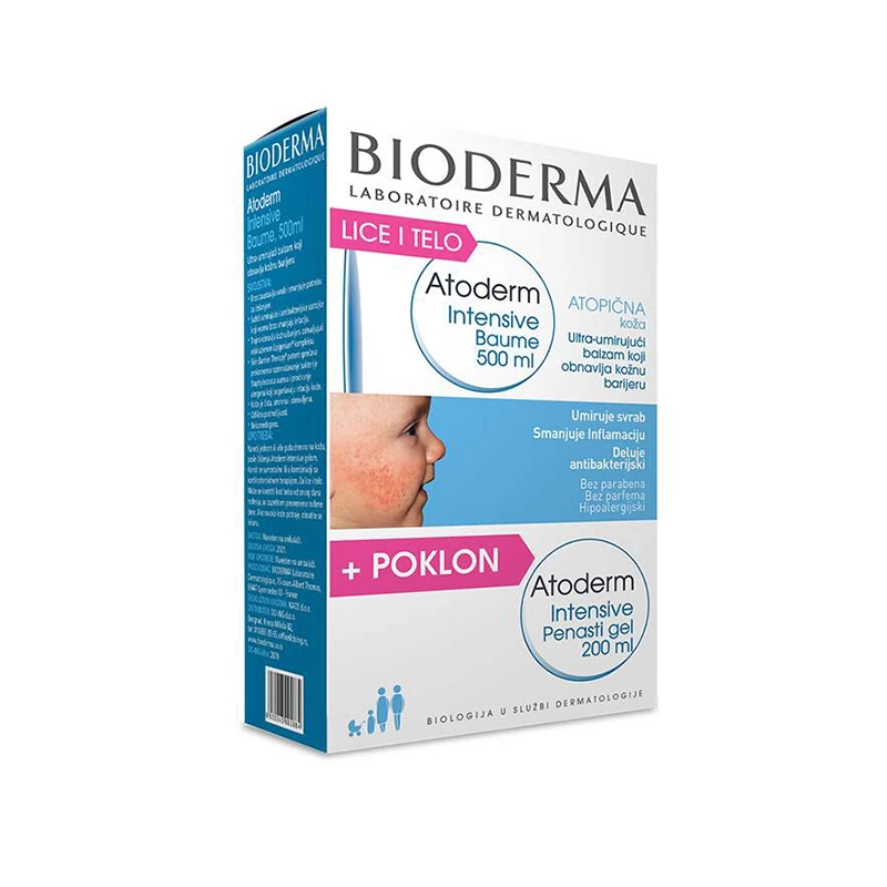 Bioderma Atoderm intensive balzam 500ml+intensive gel 200 ml za suvu kožu