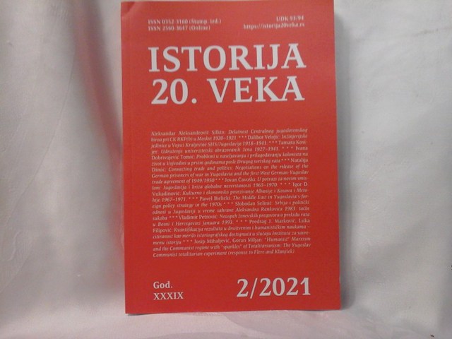 Istorija 20 veka 2 - 2021