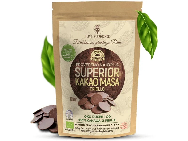 Organski Kakao Criollo Dugmići Just Superior 100g