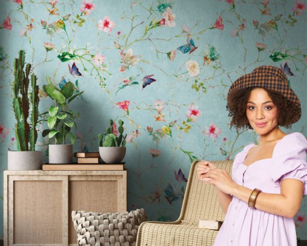 LIVINGWALLS WALLPAPER «FLORAL, COLORFUL, GREEN, PINK» 382681