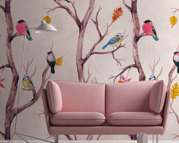 LIVINGWALLS WALLPAPER «FLORAL, COLORFUL, ORANGE, PINK» 382301